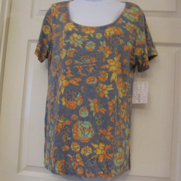 LuLaRoe | Tops | 25 Lularoe Classic T Large Nwt 35 Gray With Yellow ...